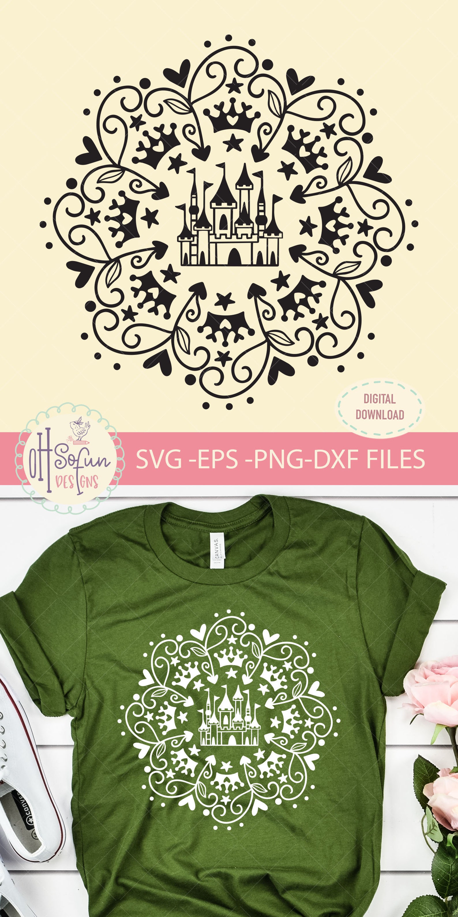 Castle Mandala SVG File Digital Download ONLY Princess - Etsy