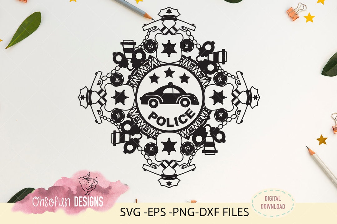 Police Mandala, SVG File, Digital Download ONLY, Police Car Clipart Svg ...