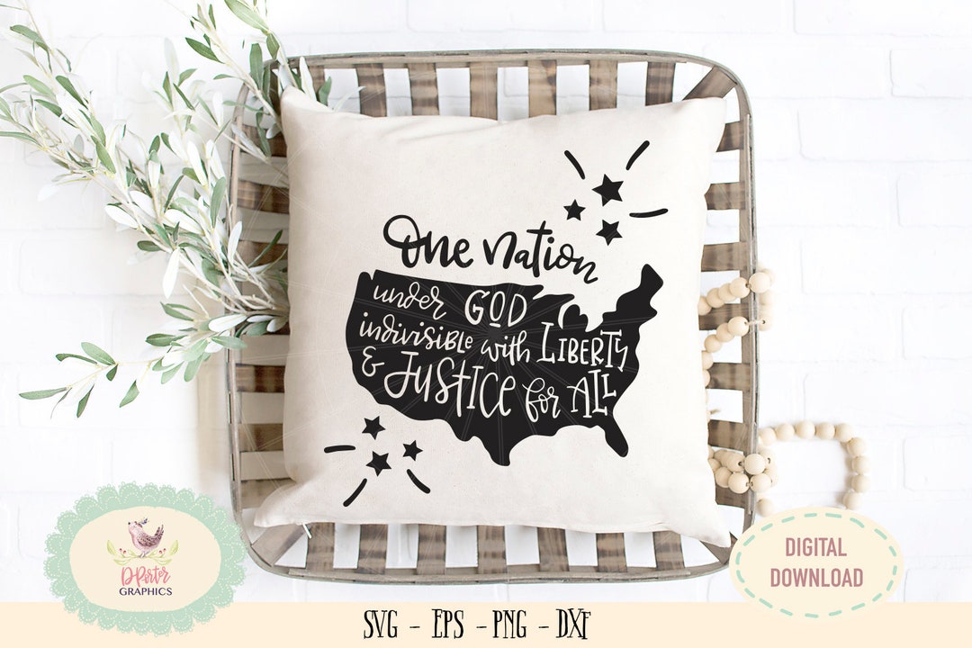 One Nation Under God, SVG PNG Cameo Cricut Cut File, American Map Svg ...