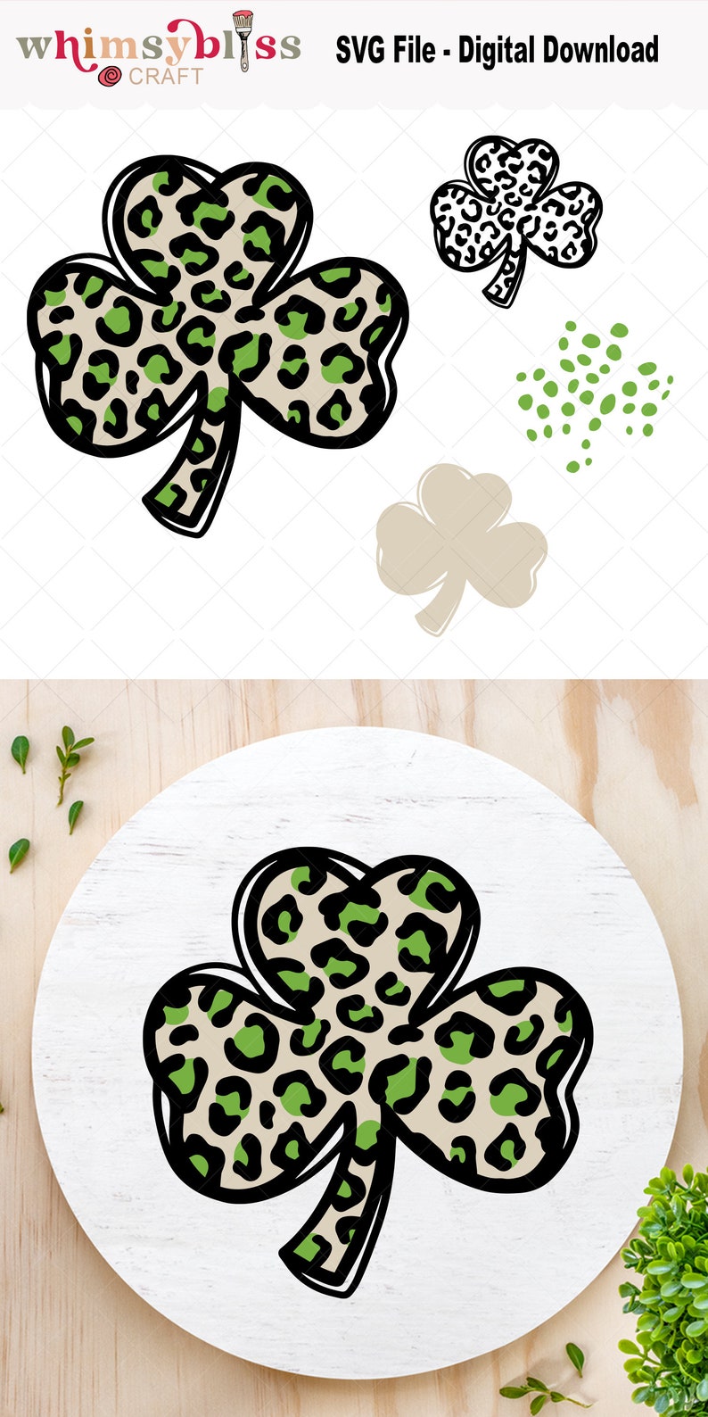 3D Shamrock Animal Print Svg File DIGITAL DOWNLOAD ONLY - Etsy