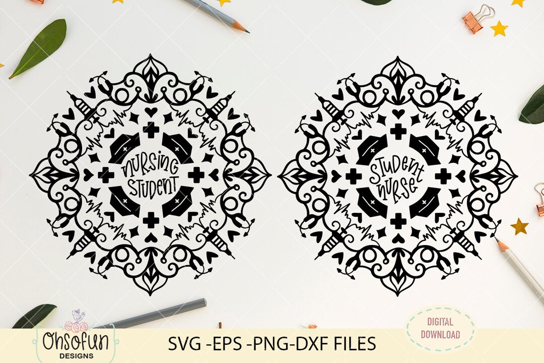 Nursing Student Mandala, Student Nurse Mandala, SVG File, Digital ...