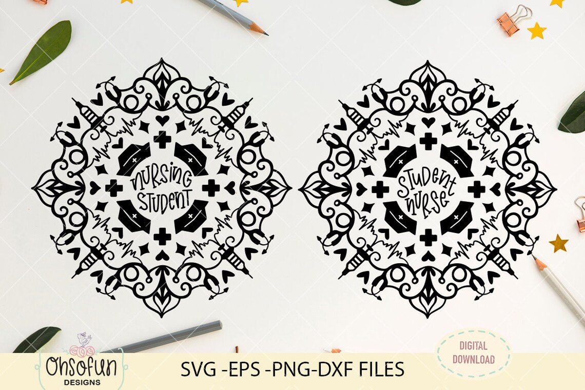 Nursing Student Mandala, Student Nurse Mandala, SVG File, Digital ...
