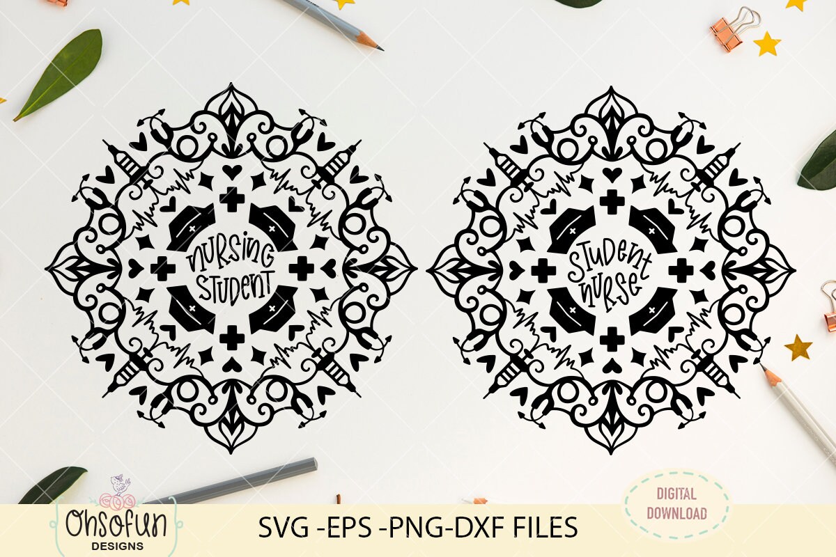 Nursing Student Mandala, Student Nurse Mandala, SVG File, Digital ...