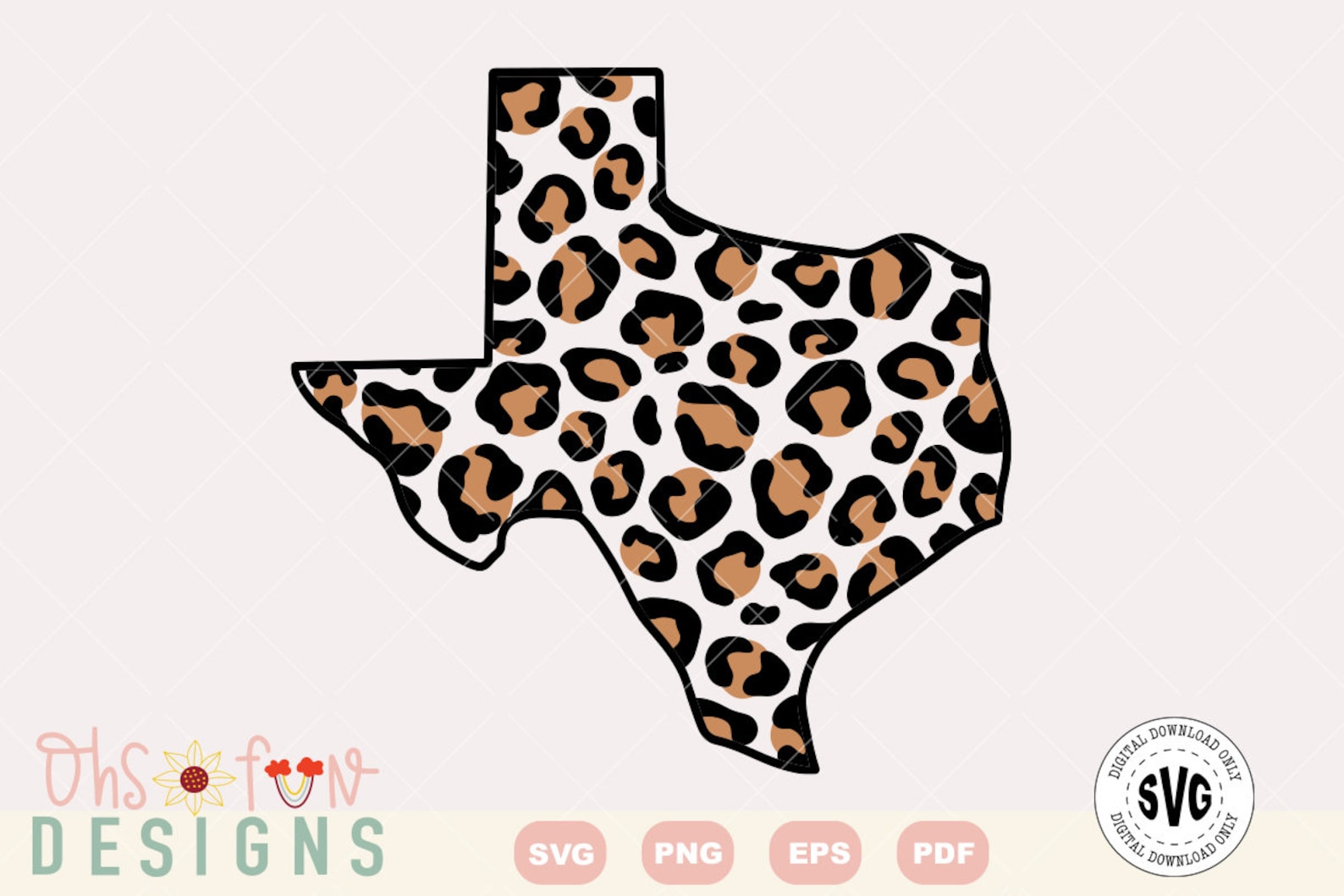 Texas Map Leopard Print Svg | DIGITAL DOWNLOAD ONLY | Animal Print ...