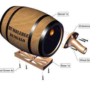 Bumble Bee Hive - Teapot Style Nesting Barrel - Includes Everything ...