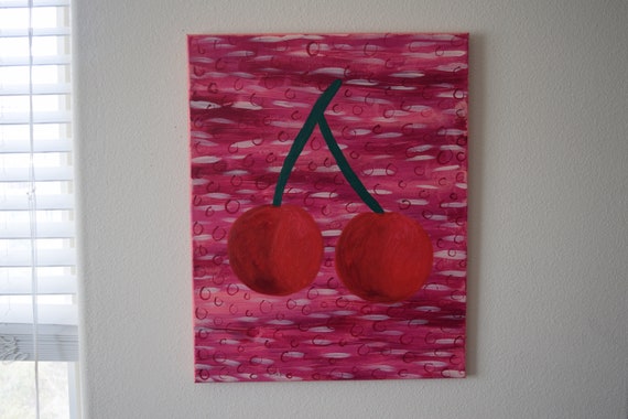 Cherry Cola Original Abstract Acrylic Painting on Canvas Home | Etsy