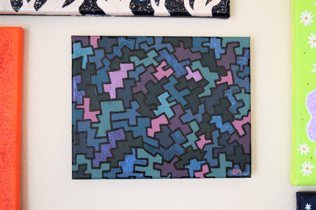 Structured Melancholy Original Abstract Acrylic Painting on 8" X 10 ...