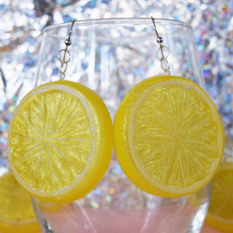 Lemon Slice Earrings - Etsy