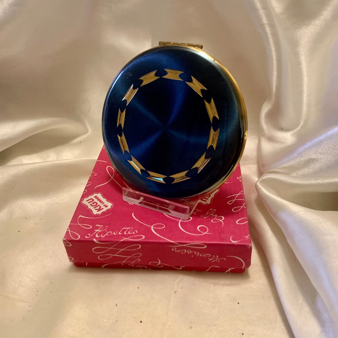 Vintage Kigu Compact. Blue and Gilt. Convertible Powder Compact ...
