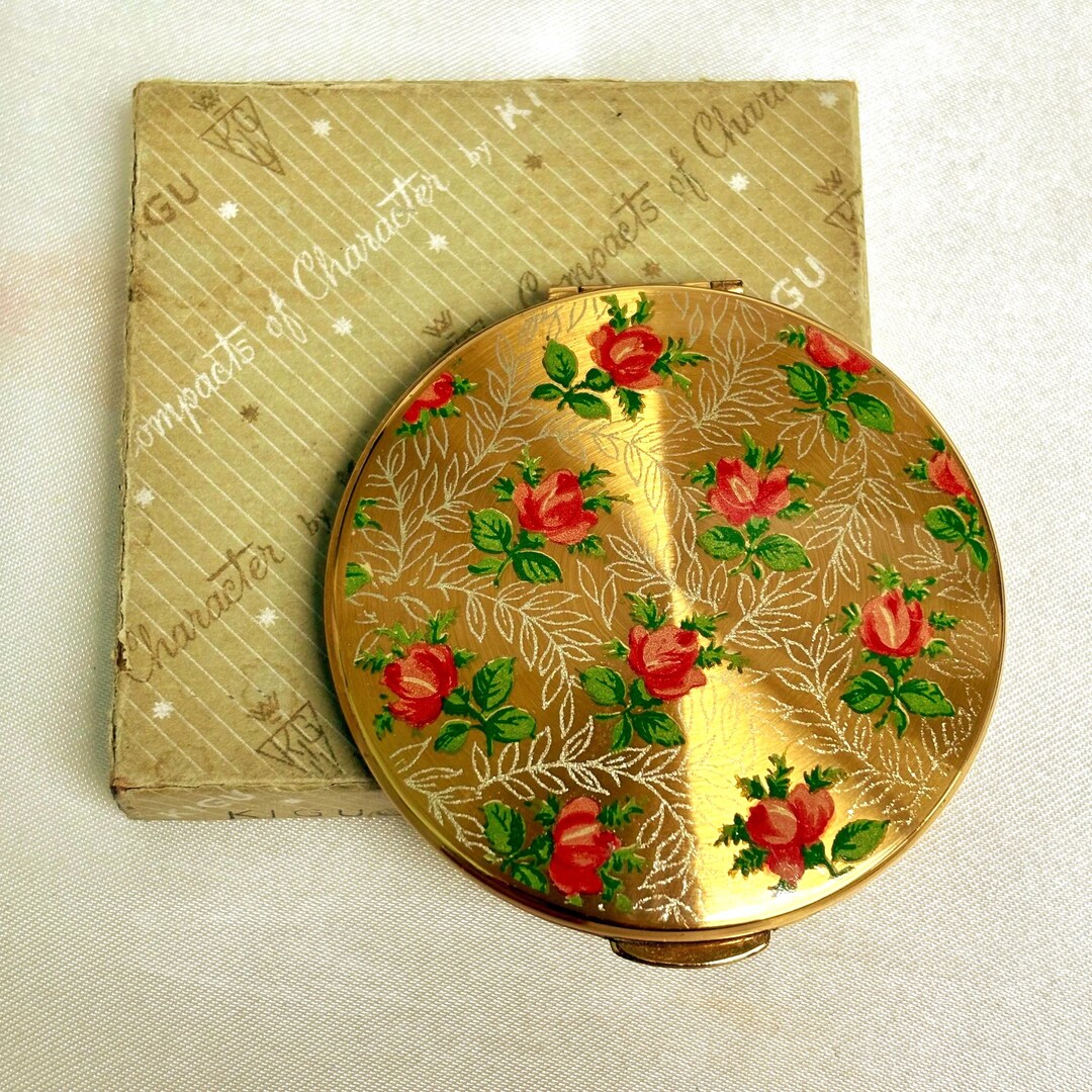 Vintage Kigu Mini Powder Compact. Ditsy Rosebud Design. Unused in Box ...