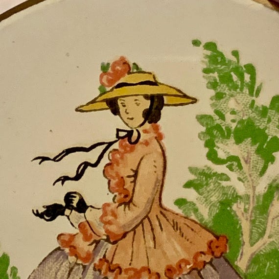Vintage Stratton Victorian lady compact. Scone loose … - Gem