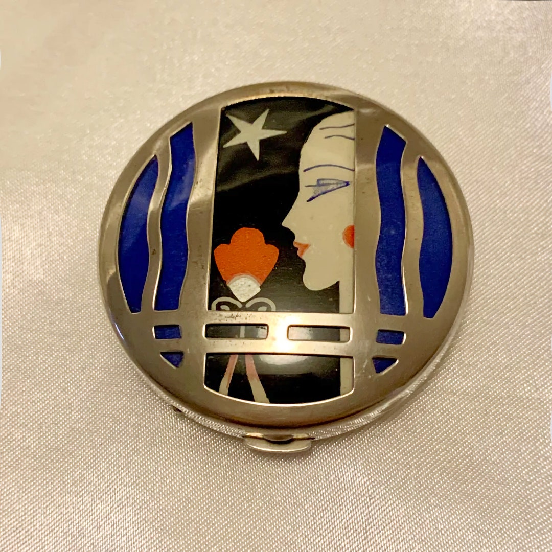 Iconic Woodworth Karess Art Deco Powder Compact. Woman With Rose. 1928 ...