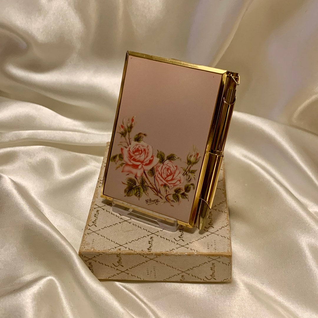 Stratton Pink Rose Notepad. Working Pen. Pink Roses on Pearlescent Pink ...