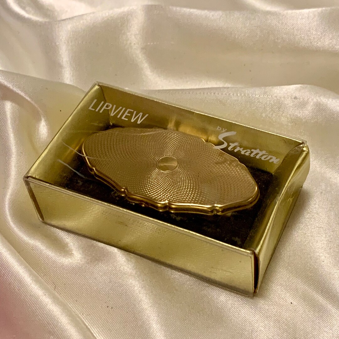 Stratton Lipstick Case. Engine Turned Gilt. Lipview With Mirror. Fits ...
