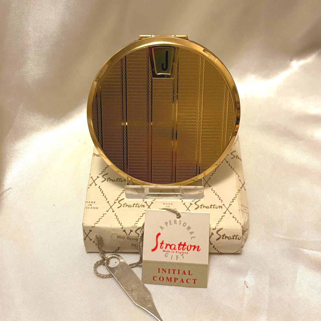 Vintage Stratton Initial Compact and Key. Unused and Original Box With ...