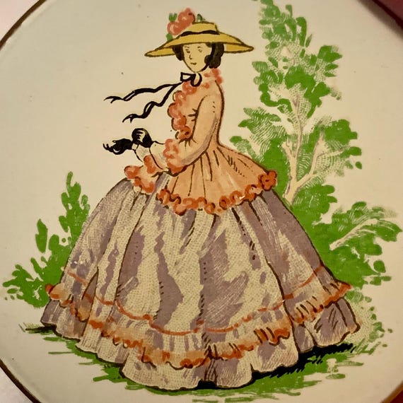 Vintage Stratton Victorian lady compact. Scone loose … - Gem