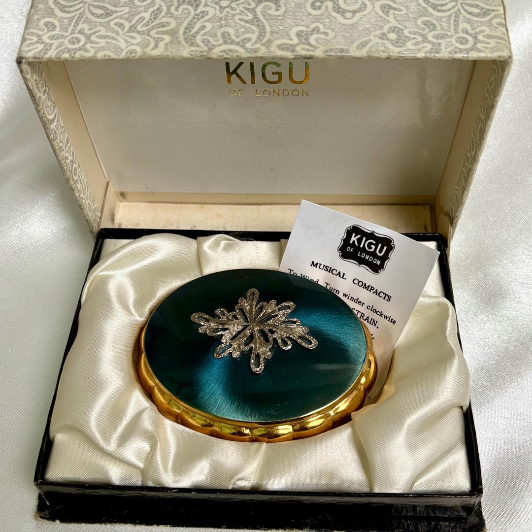 Vintage Kigu Concerto Irridescent Blue Enamel and Gold Plated Musical ...