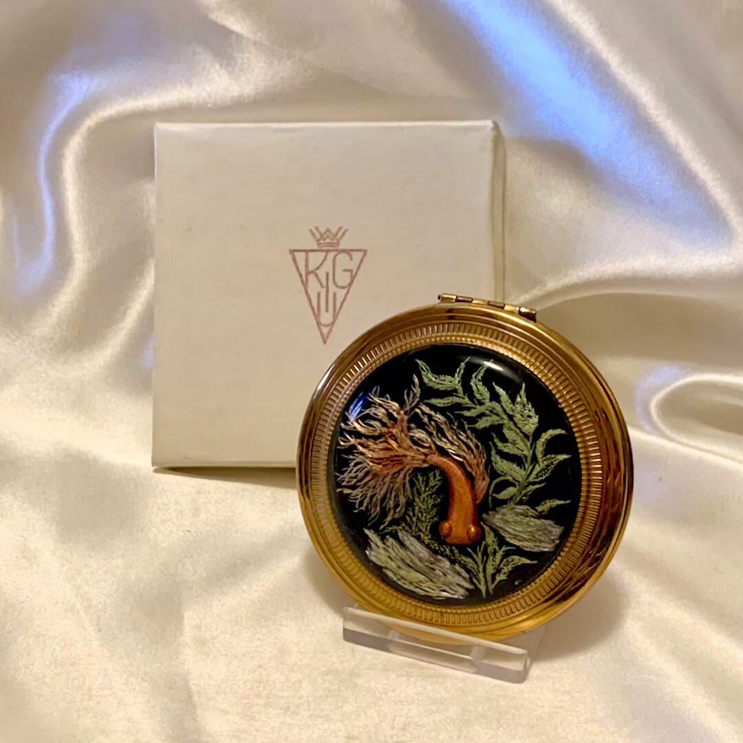 Vintage Kigu Fish Compact. Reverse Carved Lucite. Koi Carp Gold Fish ...