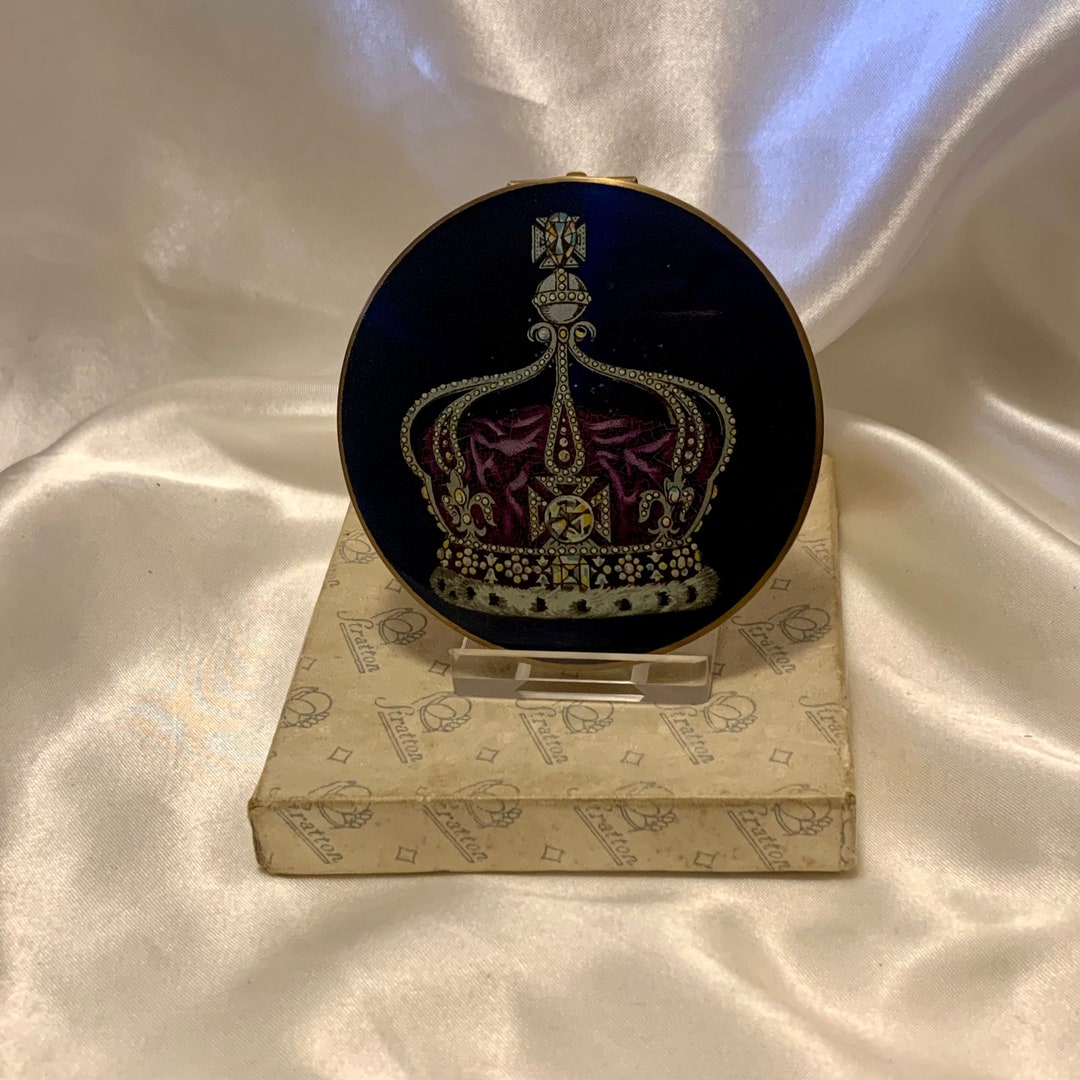 Vintage Stratton Queen Elizabeth II Coronation corona Loose Powder ...