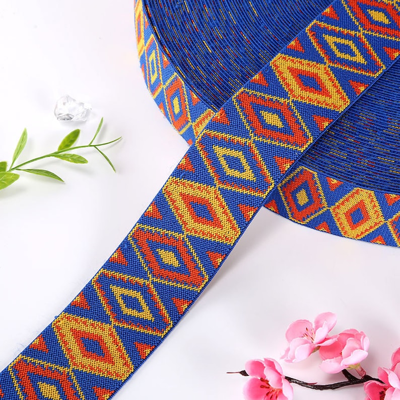 2inch 50mm Wide Geometric Elastic， Elastic Band, Elastic Trim ...