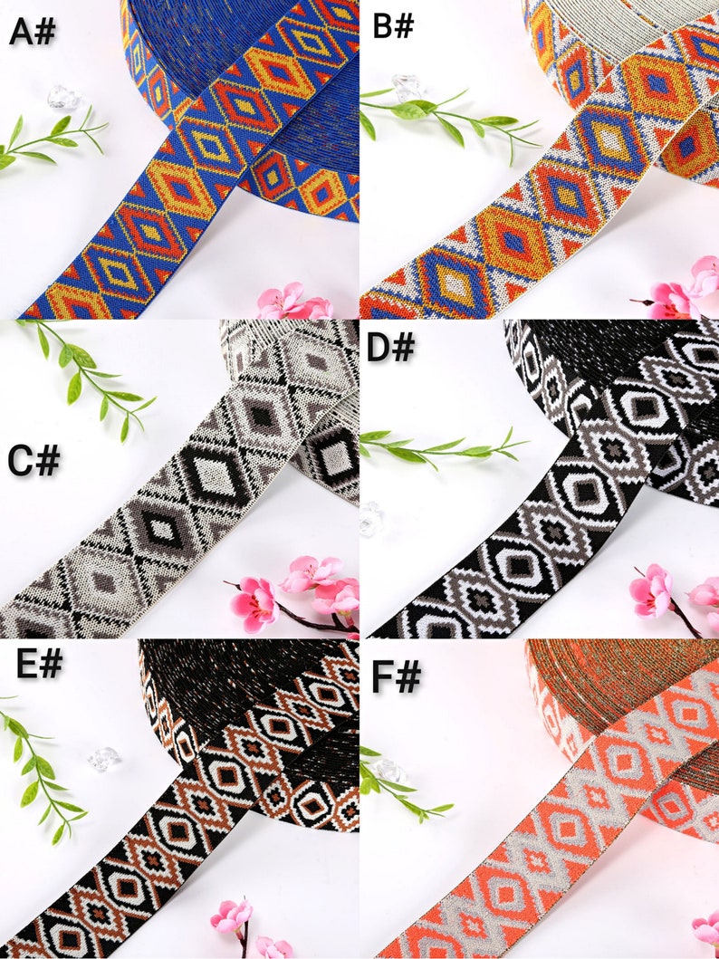 2inch 50mm Wide Geometric Elastic Elastic Band Elastic Trim | Etsy