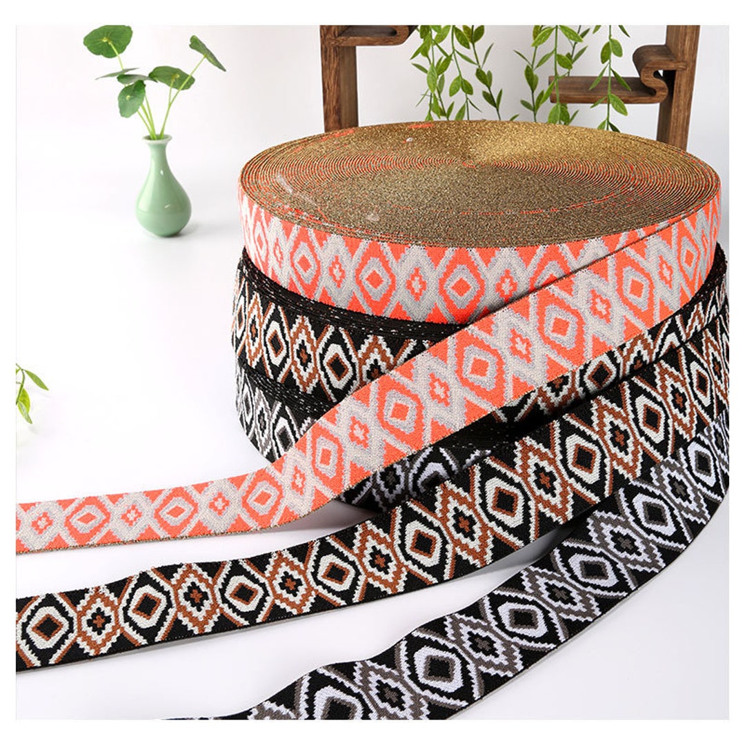 2inch 50mm Wide Geometric Elastic， Elastic Band, Elastic Trim ...