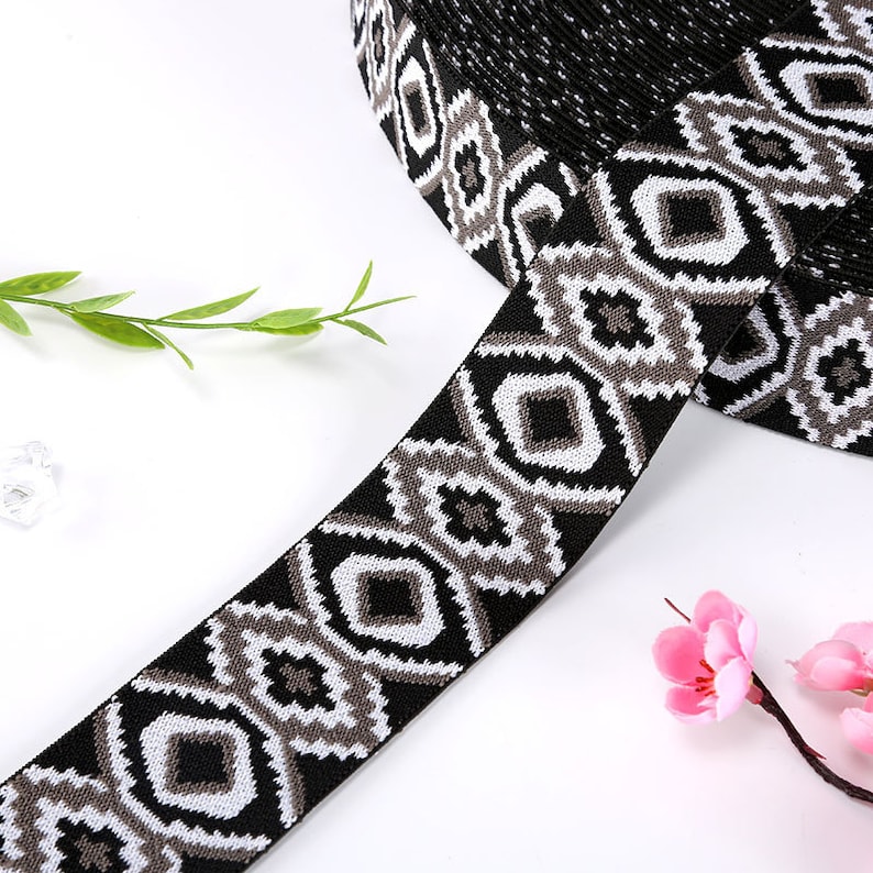 2inch 50mm Wide Geometric Elastic Elastic Band Elastic Trim | Etsy