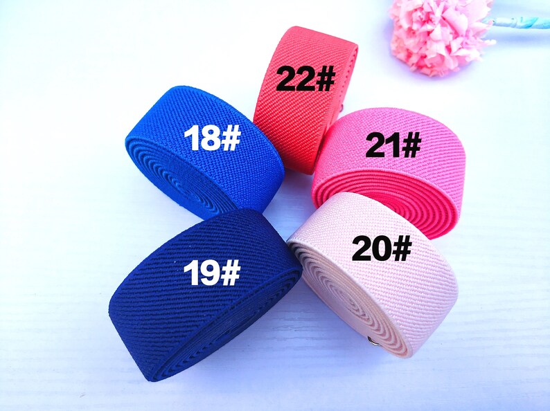 1inch 25mm Wide Colored Double-side Twill Elastic Band, Elastic Trim ...
