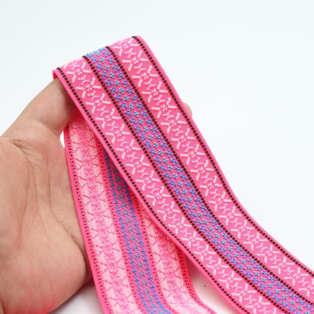 2inch 50mm Wide Elastic Jacquard Elastic Band, Elastic Trim, Waistband ...