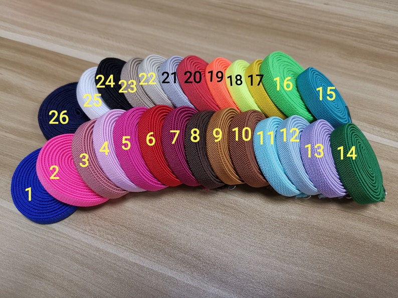 3/8'' 10mm Wide Colored Double-side Twill Elastic | Etsy