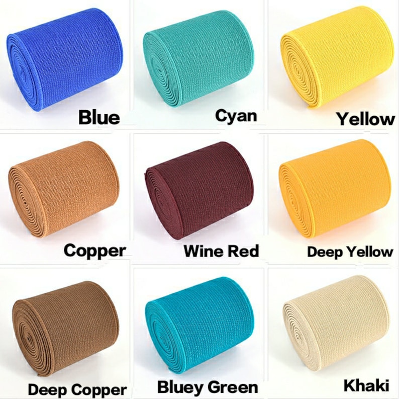 2inch 50mm Wide Colored Double-side Elastic Band Elastic | Etsy