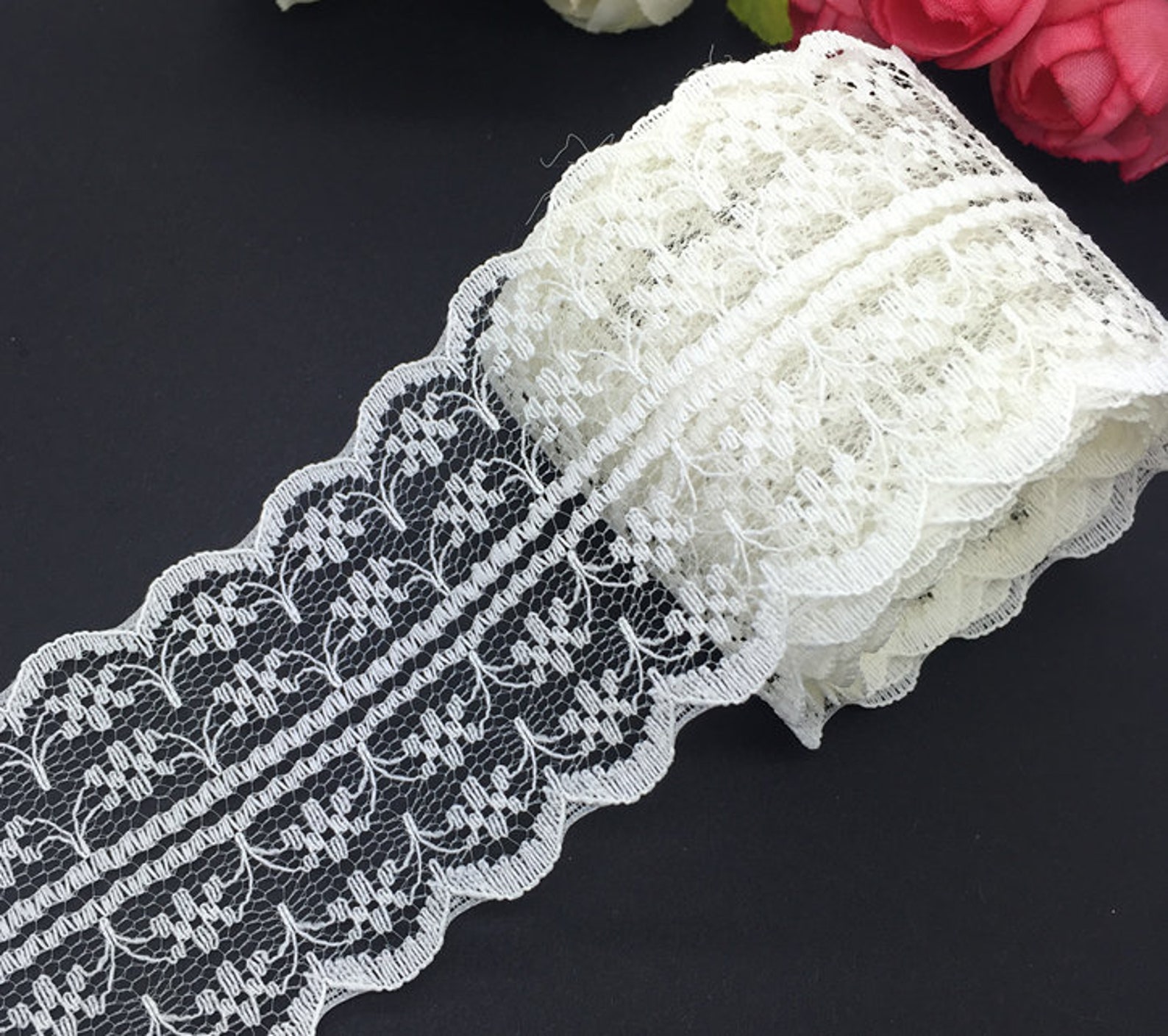 10yards Lace Ribbon 45MM Wide African Lace Fabric Lace Trim - Etsy