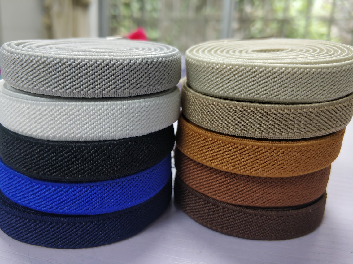 3/8'' 10mm Wide Colored Double-side Twill Elastic | Etsy