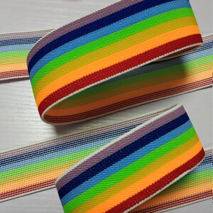1-2 Inch 25-50mm Colored Striped Elastic, Rainbow Color Elastic ...
