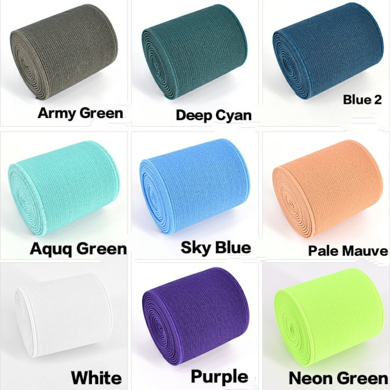 2inch 50mm Wide Colored Double-side Elastic Band Elastic | Etsy