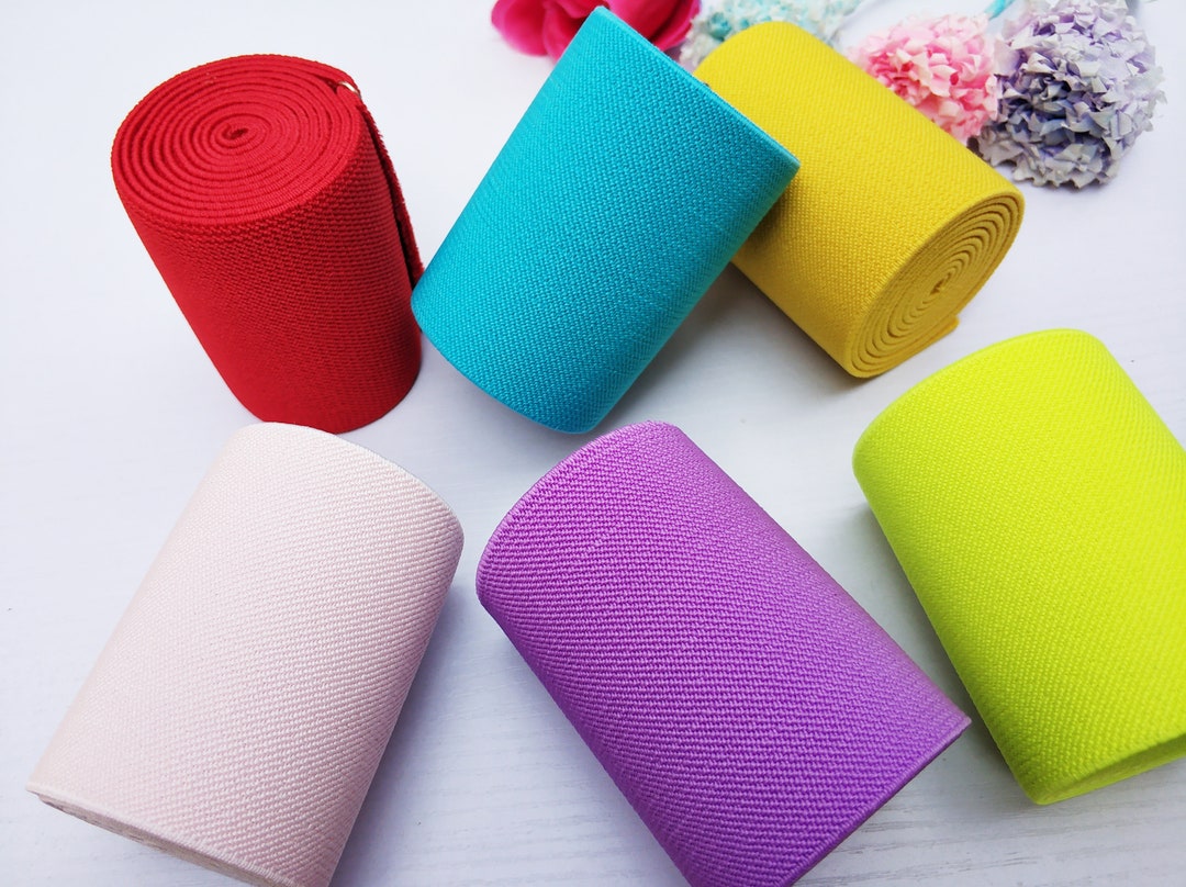 3inch 75mm Wide Colored Double-side Twill Elastic Band, Elastic Trim ...