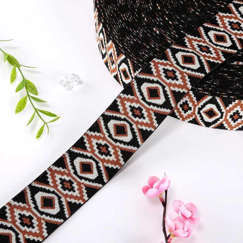2inch 50mm Wide Geometric Elastic， Elastic Band, Elastic Trim ...