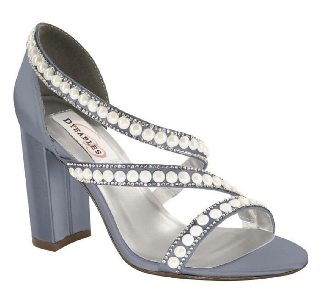 Linda White Satin Dyed Platinum Prom Shoe Bridesmaid Shoe - Etsy