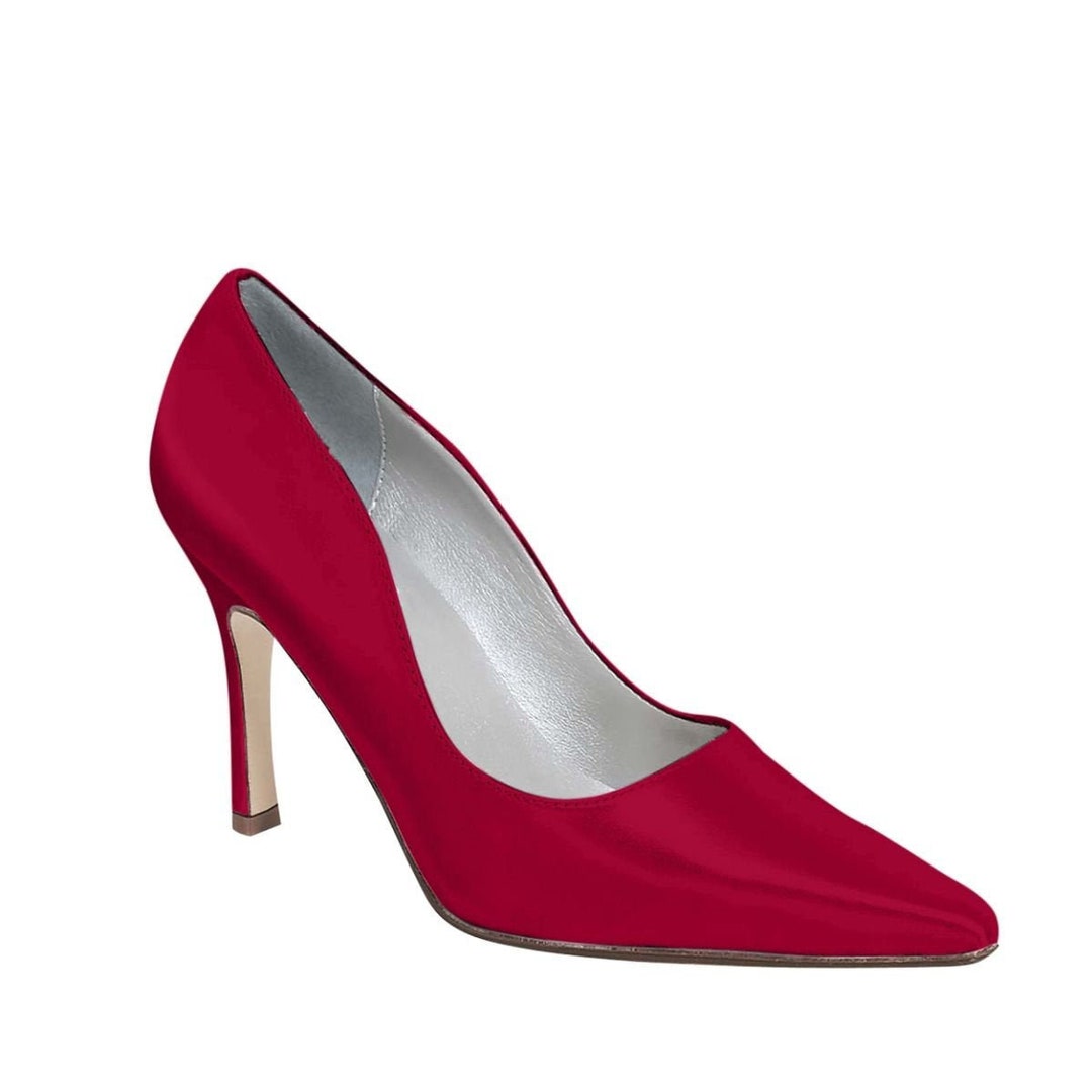 Debutante Satin Dyed Ruby Red Wedding Shoe, Prom Shoe, Dyed Shoes ...