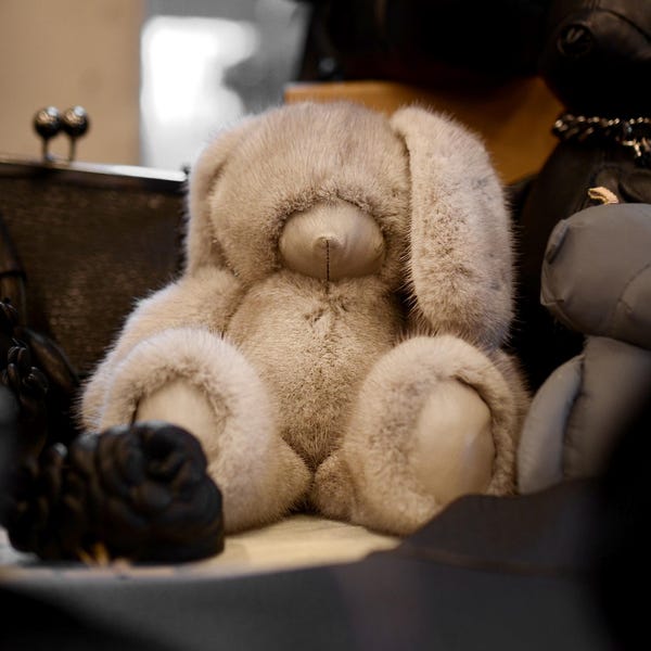 Rabbit Fur Bunny Keychain - Etsy