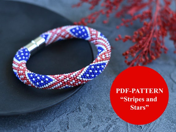 Bead Crochet USA Flag Pattern | Etsy