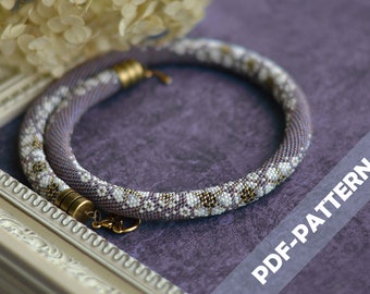 Bead Crochet Pattern Bead Crochet Necklace Pattern Beadwork Graph Floral Pattern Bead Crochet ...