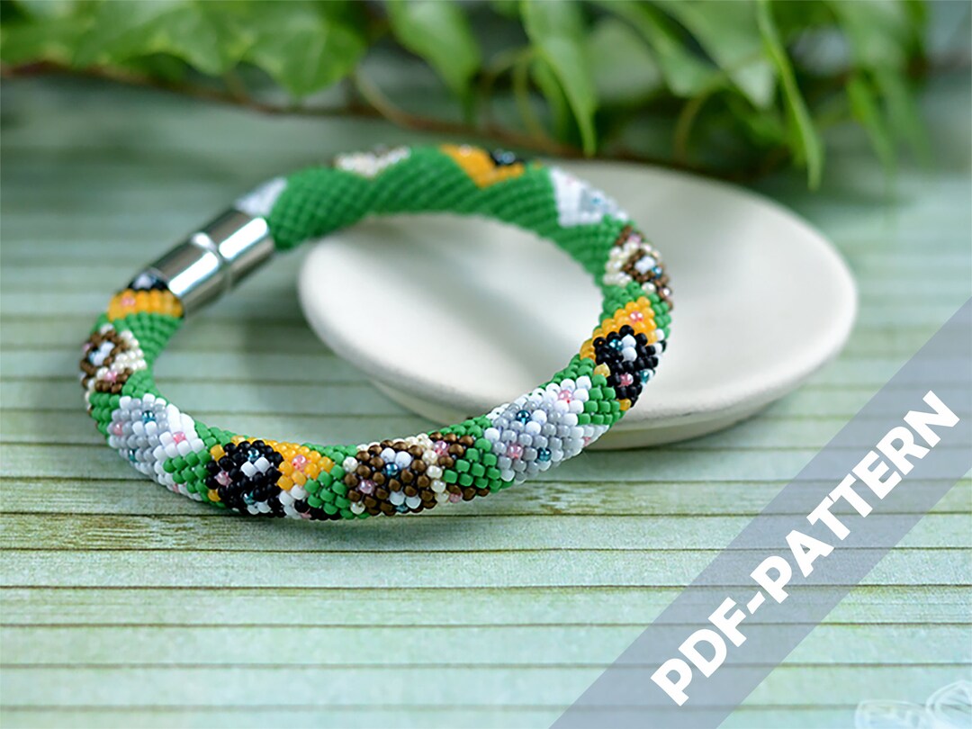 Bead Crochet Bracelet Pattern With Cats From Chudibeads - Etsy