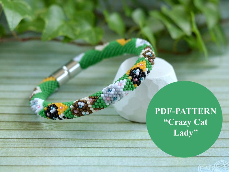 Bead Crochet Bracelet Pattern With Cats From Chudibeads | Etsy