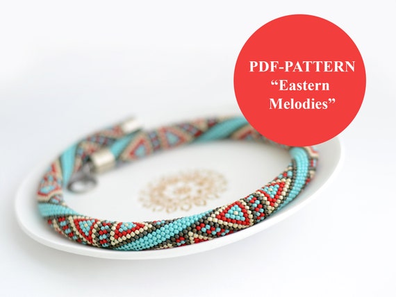 Bead Crochet Necklace Pattern Beaded Necklace or Bracelet | Etsy