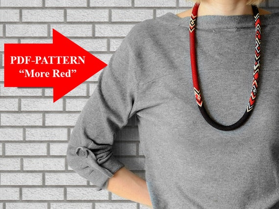 Bead crochet rope necklace pattern Contemporary beading | Etsy