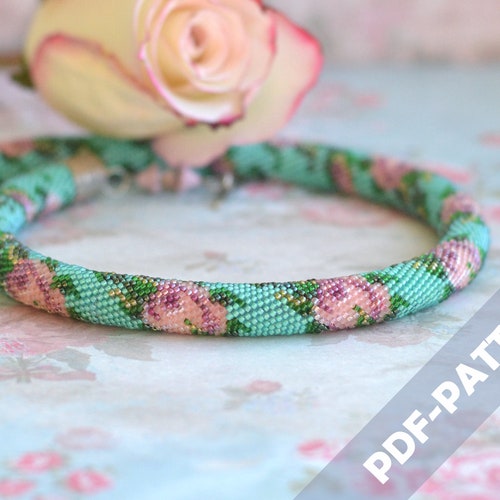 Bead Crochet Rope Pattern Bead Crochet Necklace Pattern Shabby - Etsy