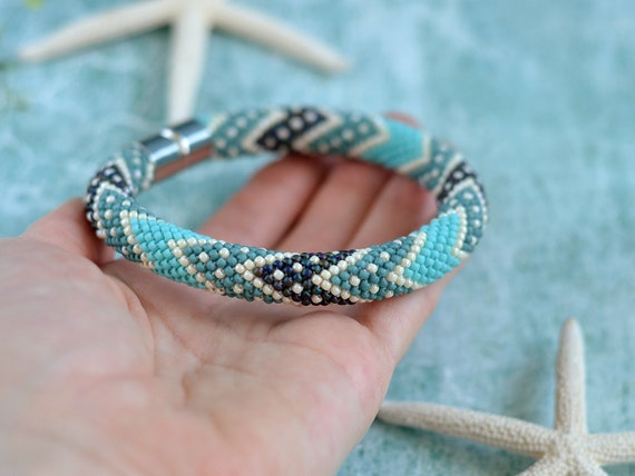 Crochet Bead Bracelet Pattern Emerant. Sell Handmade Jewelry.