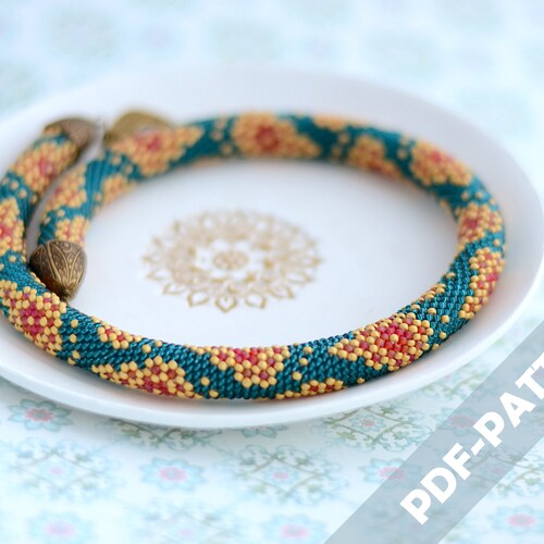 Bead Crochet Rope Pattern Bead Crochet Necklace Pattern Shabby - Etsy