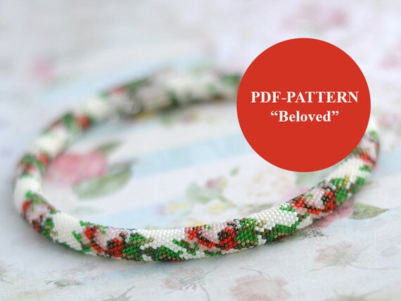 Bead crochet rope pattern Bead crochet necklace pattern Shabby | Etsy